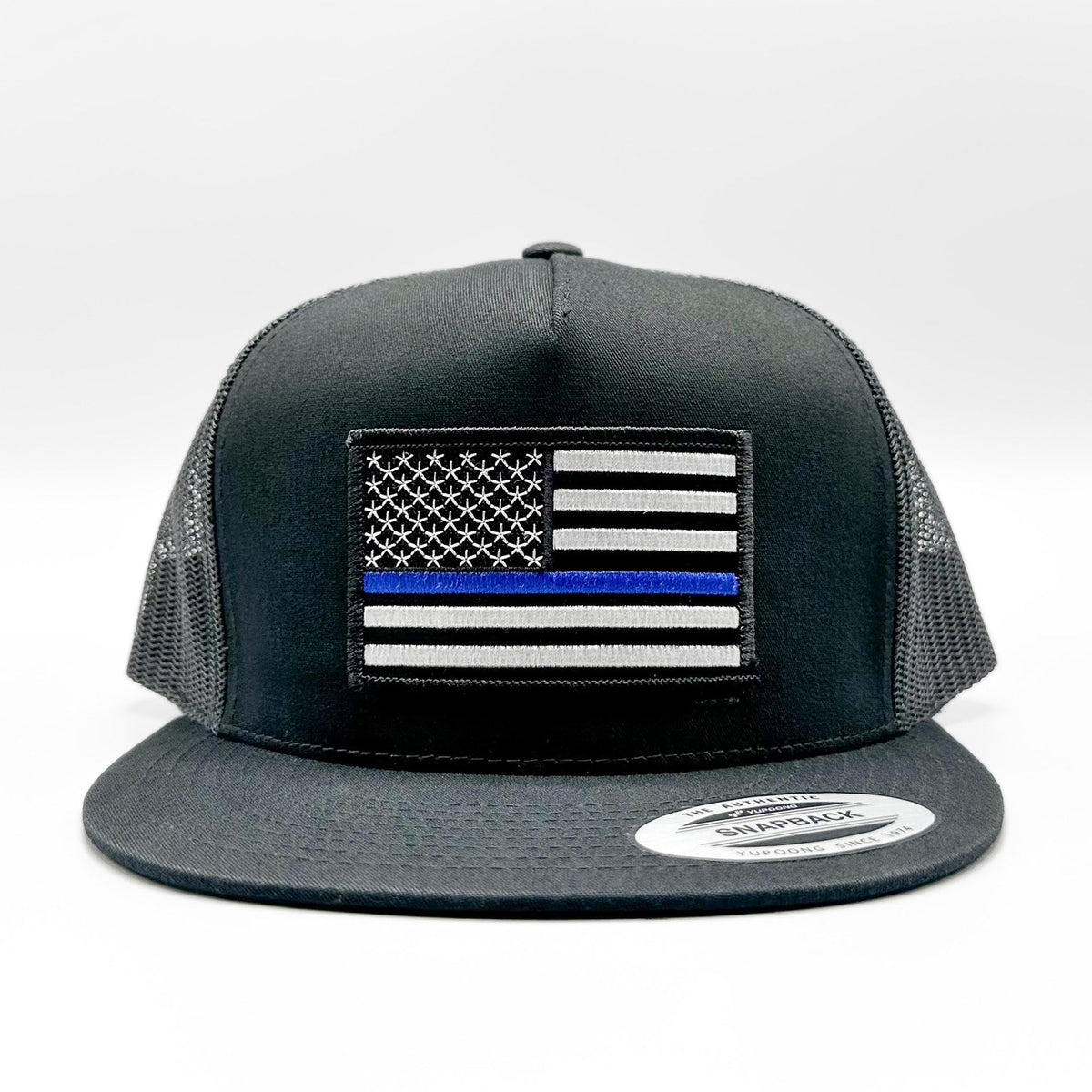 USA Thin Blue Line Flag Support Police Officers Trucker Hat – Ozark ...